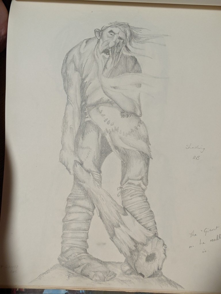 Sketchbook Project – Mythical Giant (as he really is) – sandra burns art