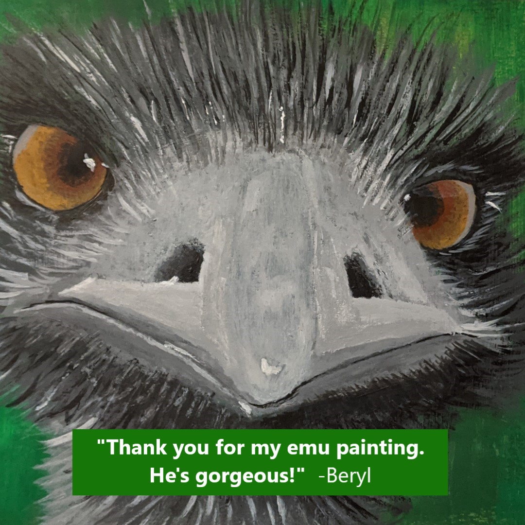 Fabulous feedback on my Australian emu painting – sandra burns art